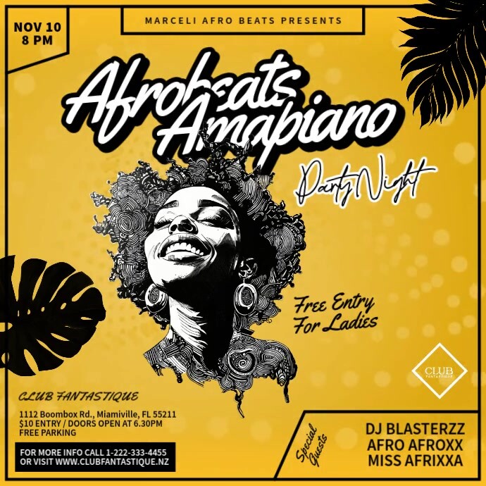 Afrobeats Amapiano Video Template | PosterMyWall