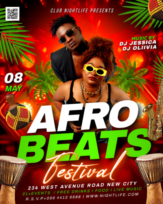 Afrobeats festival afro beats music Night club dj Party social media ...