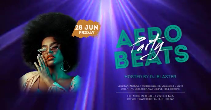 Afrobeats Party Facebook Template | PosterMyWall