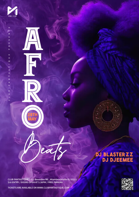 Afrobeats Party Flyer Template Ad | PosterMyWall