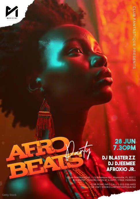 Afrobeats Party Motion Graphic Flyer Ad Template | PosterMyWall