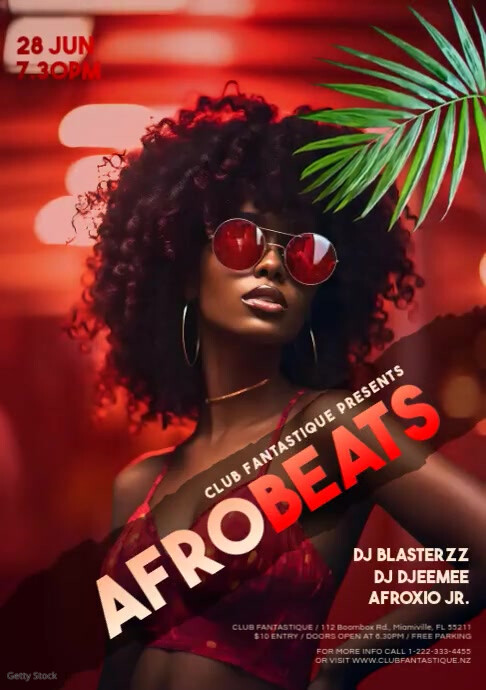 Afrobeats Party Motion Graphic Flyer Ad | PosterMyWall