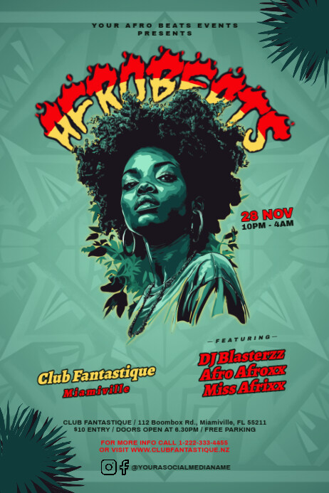 Afrobeats Party Poster Template | PosterMyWall