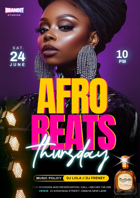 Afrobeats Thursday Event Party Flyer A4 Template | PosterMyWall