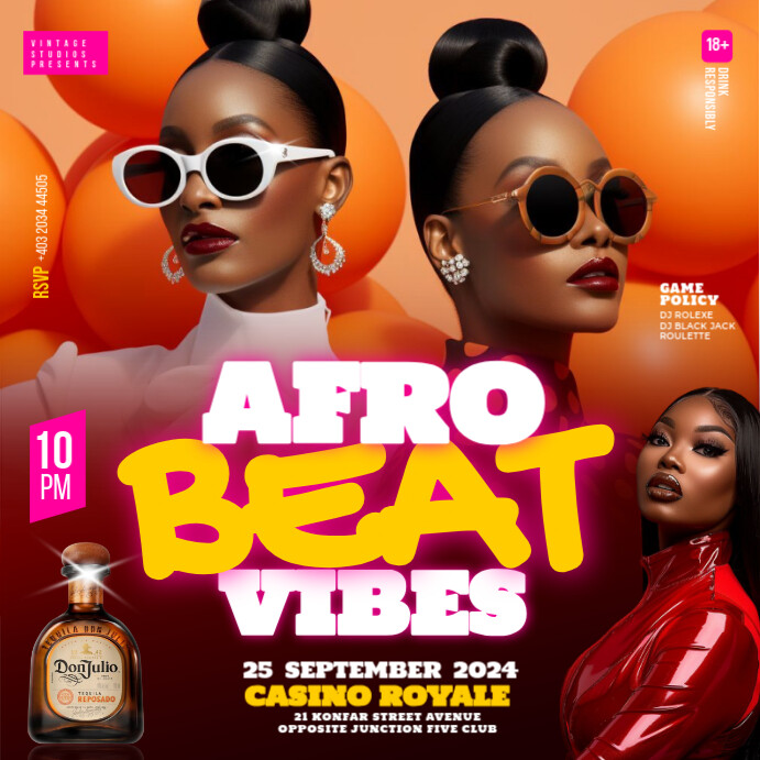 Afrobeats Vibes Party Flyer for Social Media Template | PosterMyWall