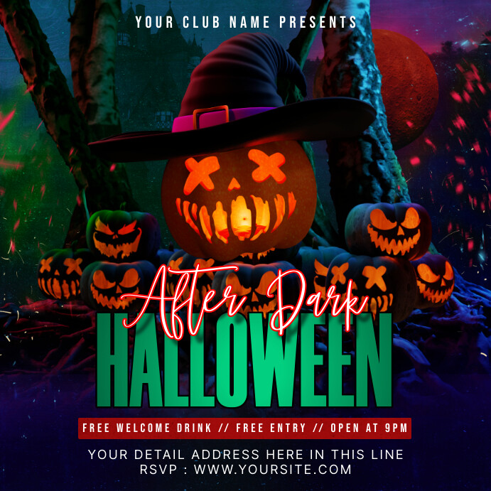 After Dark Halloween Party Template | PosterMyWall
