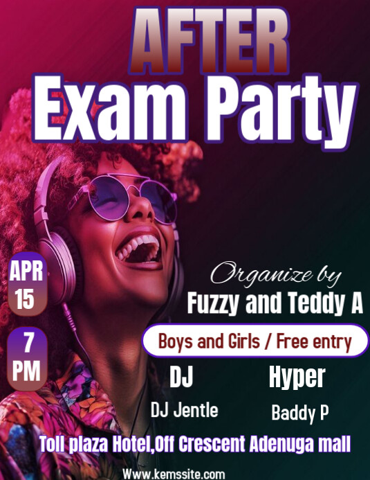 Copy of After exam party | PosterMyWall