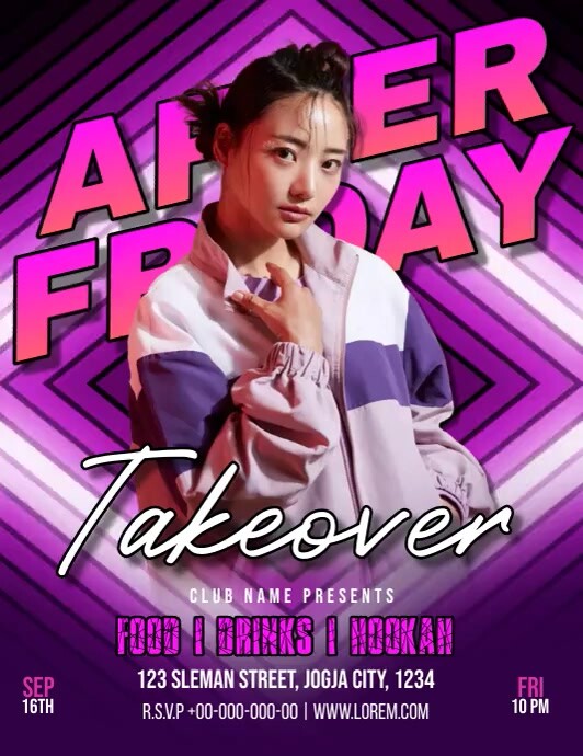 After Friday Take Over Party Template | PosterMyWall