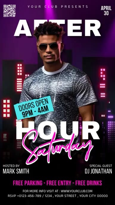 Modèle After Hour Saturday | PosterMyWall