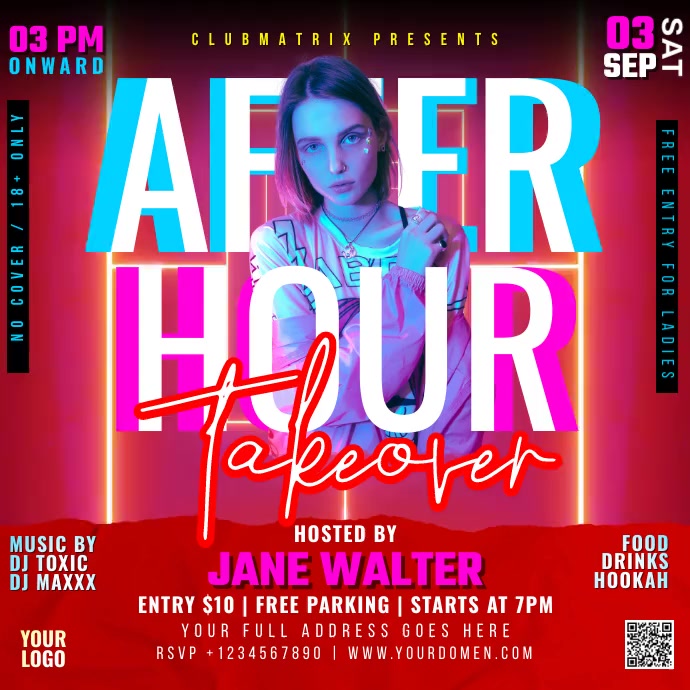 After Hour takeover Template | PosterMyWall