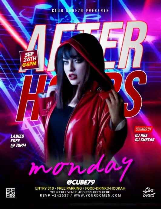 After Hours Monday Template | PosterMyWall