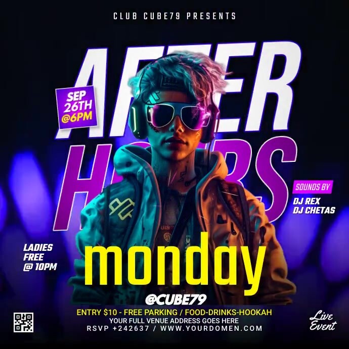 Plantilla de After Hours Monday | PosterMyWall