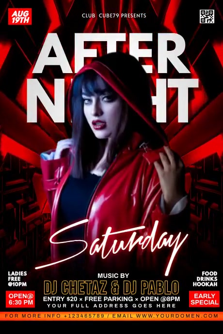 AFTER NIGHT SATURDAY Template | PosterMyWall