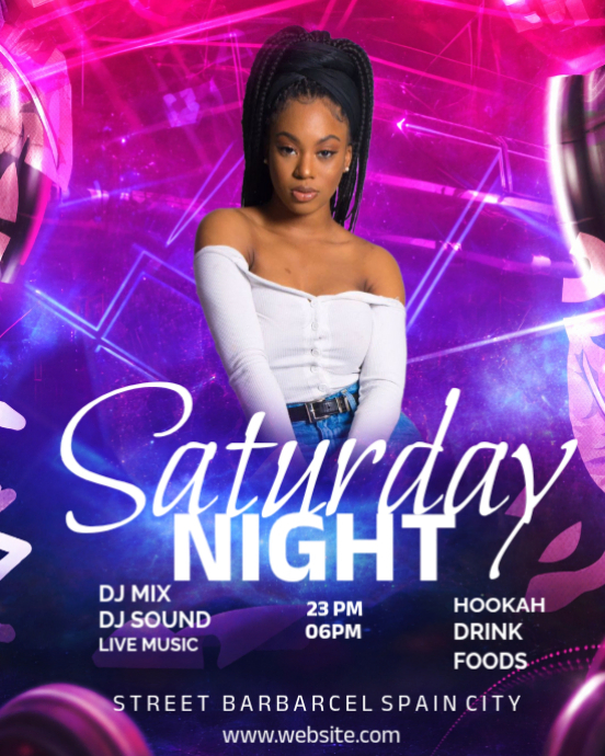 Plantilla de after party all white party neon party | PosterMyWall