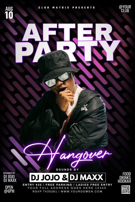 AFTER PARTY HANGOVER Template | PosterMyWall
