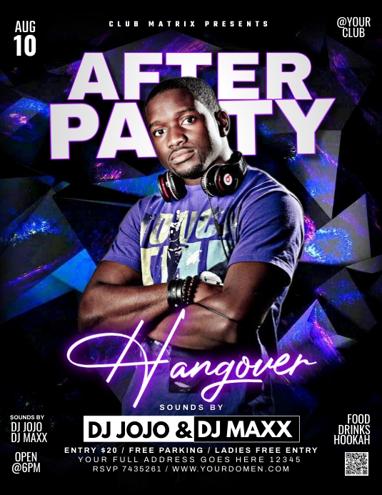 AFTER PARTY HANGOVER Template | PosterMyWall