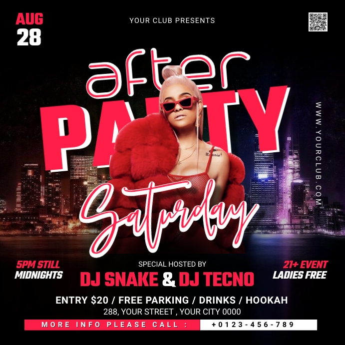 After Party Saturday Template | PosterMyWall