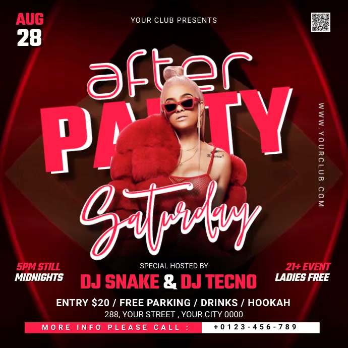 After Party Saturday Template | PosterMyWall