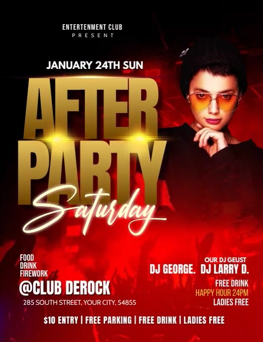 After Party Saturday Flyer Template | PosterMyWall