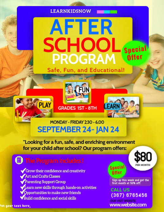 Copy of after school program flyer templates | PosterMyWall