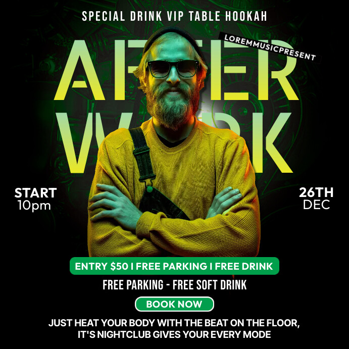 After Work Club Party Template | PosterMyWall