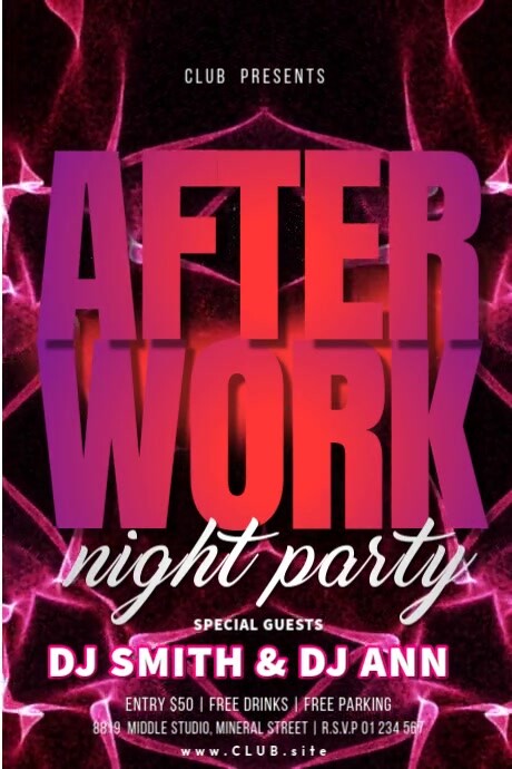 After Work Club Party Template | PosterMyWall