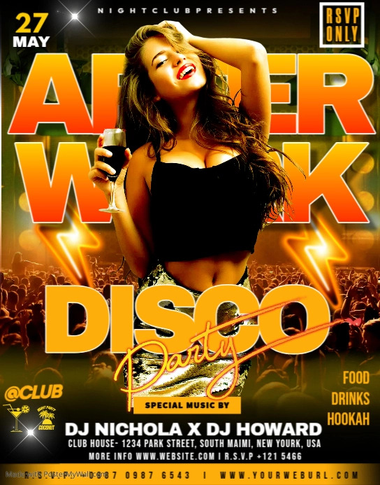 After Work Disco Party Poster/wallboard Template | PosterMyWall