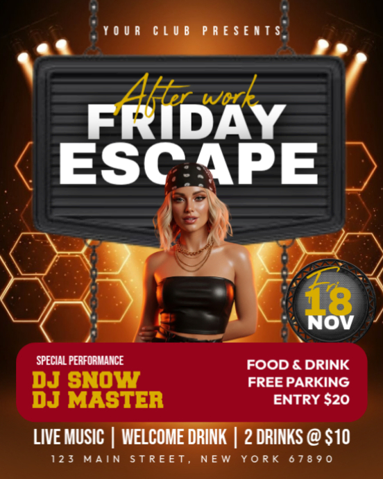 After Work Friday Escape Template | PosterMyWall
