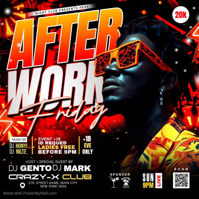 AFTER WORK FRIDAY PARTY Template | PosterMyWall