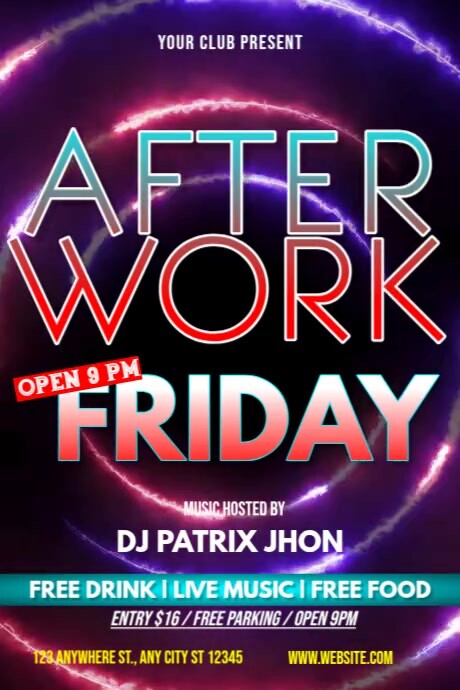 Plantilla de After work friday video | PosterMyWall