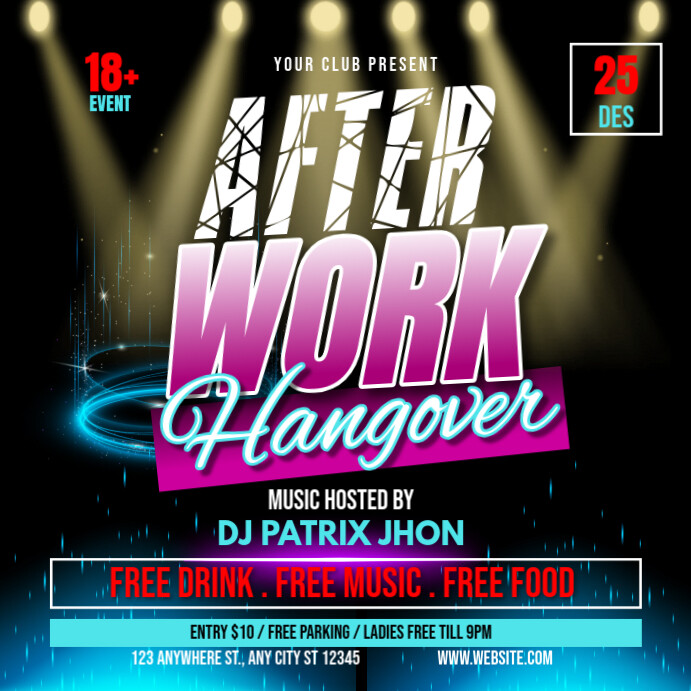 after work hangover (1) Template | PosterMyWall