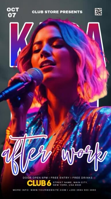 After Work Karaoke Party Template | PosterMyWall