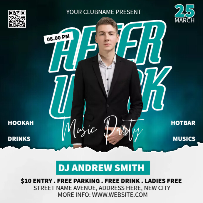 After Work Music Party Template | PosterMyWall