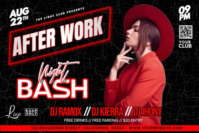 After Work Night Bash Template | PosterMyWall