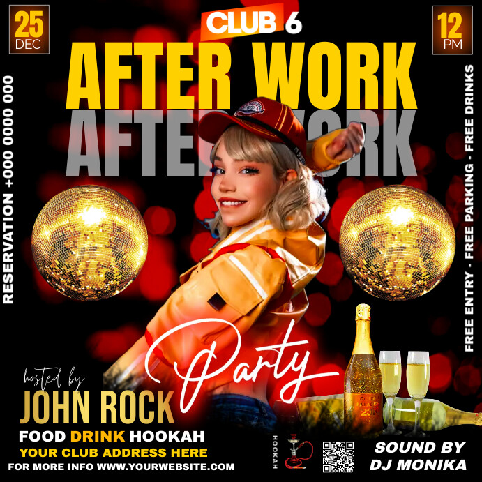 after work night club bar party flyer Template | PosterMyWall