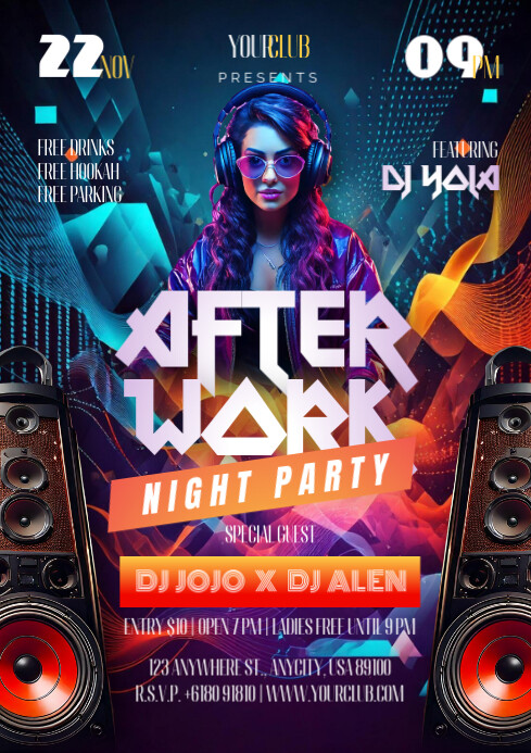 Copy of After Work Night Party Event Poster Flyer | PosterMyWall
