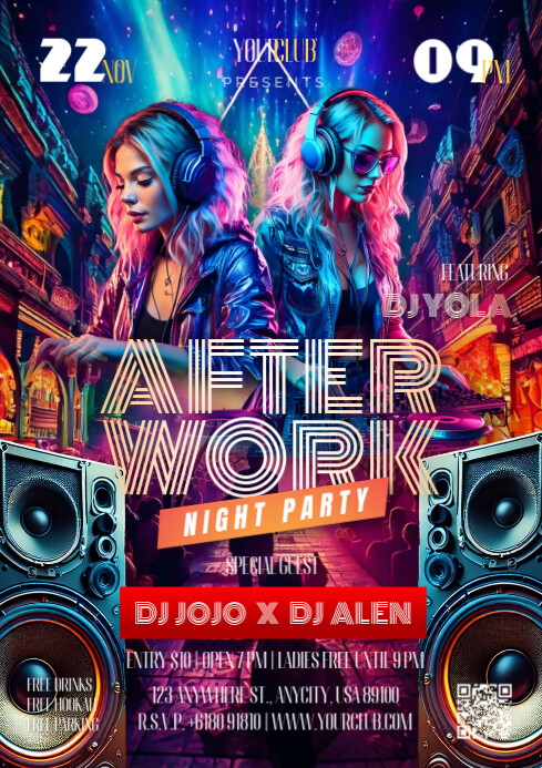 Plantilla de After Work Night Party Event Poster Flyer | PosterMyWall