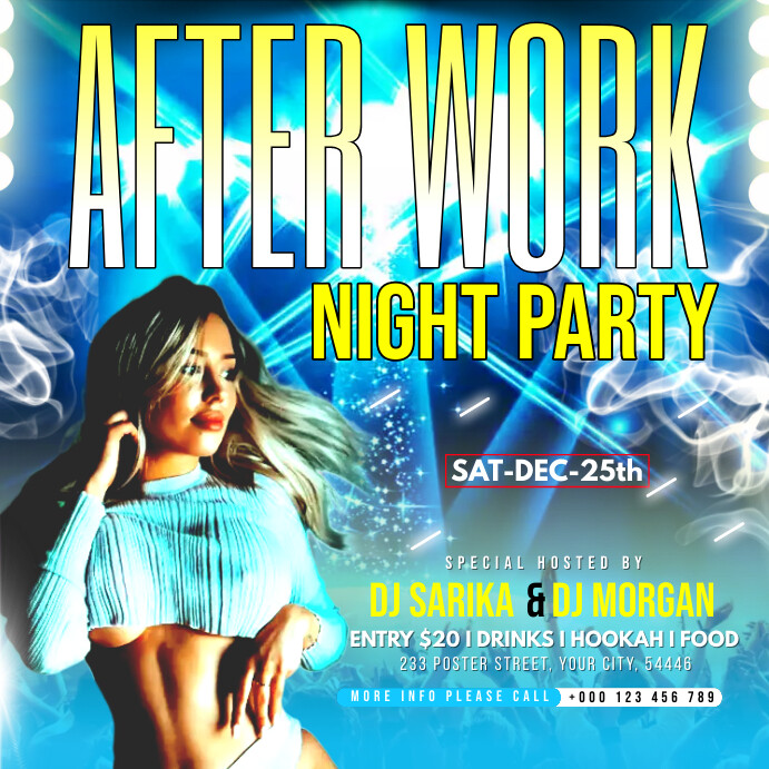 After Work Night Party Flyer Template | PosterMyWall