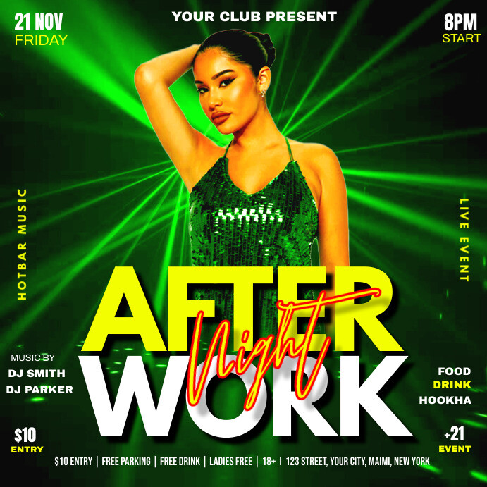 Copy of after work night party flyer | PosterMyWall