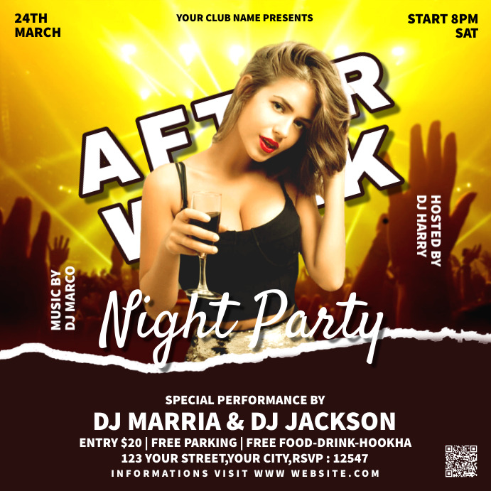 Copy of After work night party flyer design | PosterMyWall