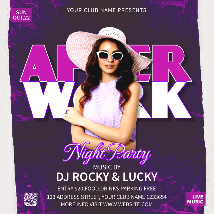 after work night party flyer design Template | PosterMyWall