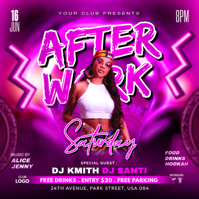 After Work Night Party Flyer Template | PosterMyWall