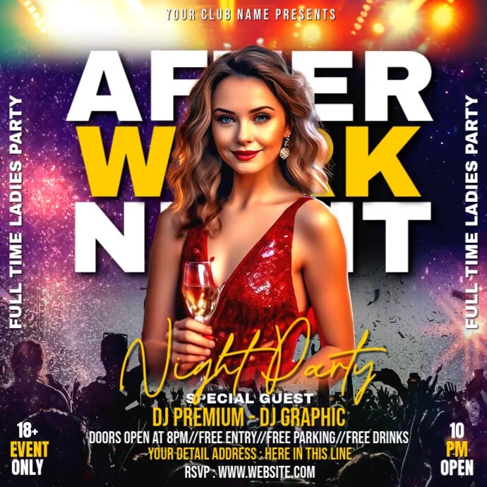 After Work Night Party Flyer Template | PosterMyWall