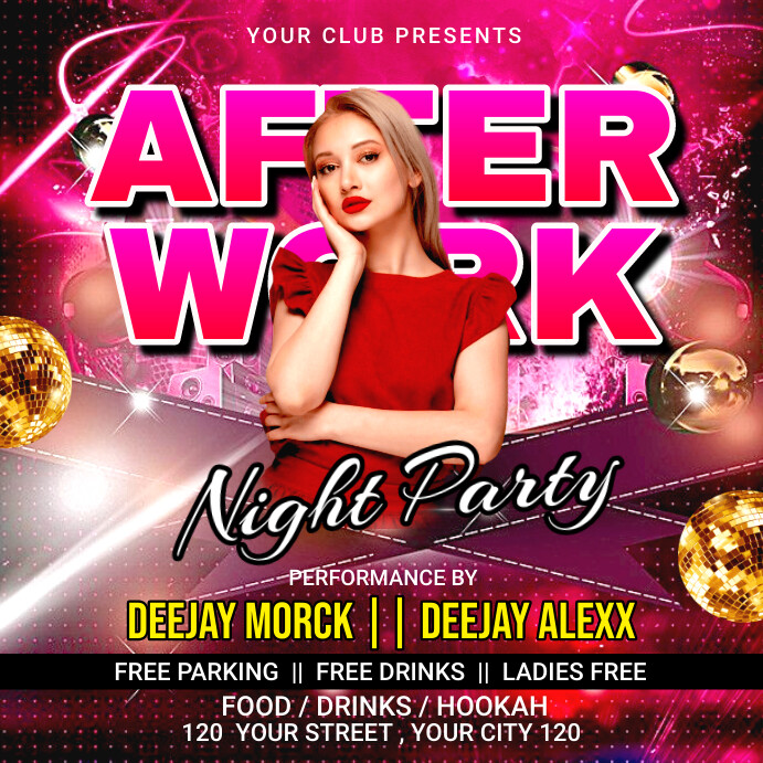 after work night party flyer Template | PosterMyWall