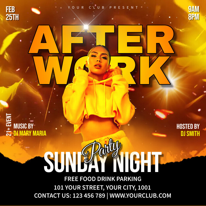 after work night party flyer template | PosterMyWall