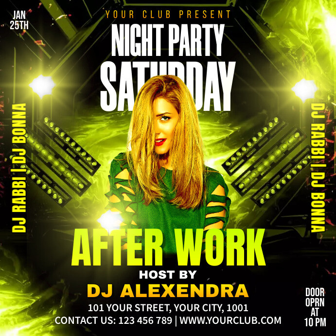 after work night party flyer template | PosterMyWall