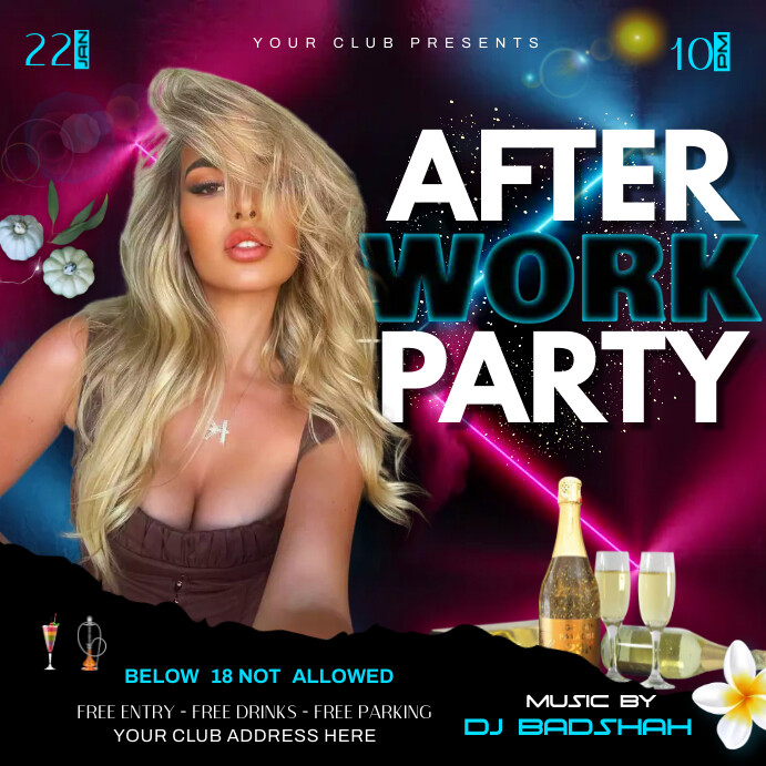 Copy of after work night party flyer template | PosterMyWall