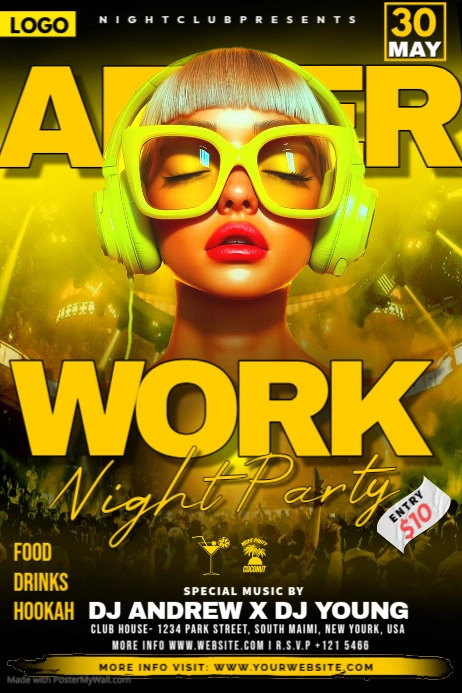 After Work Night Party Poster Template | PosterMyWall