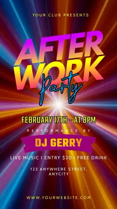 After Work Party Template | PosterMyWall