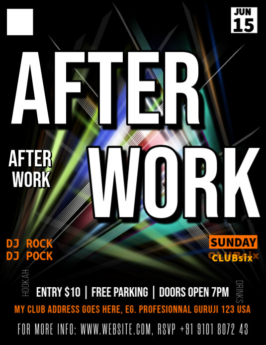 AFTER WORK PARTY Template | PosterMyWall
